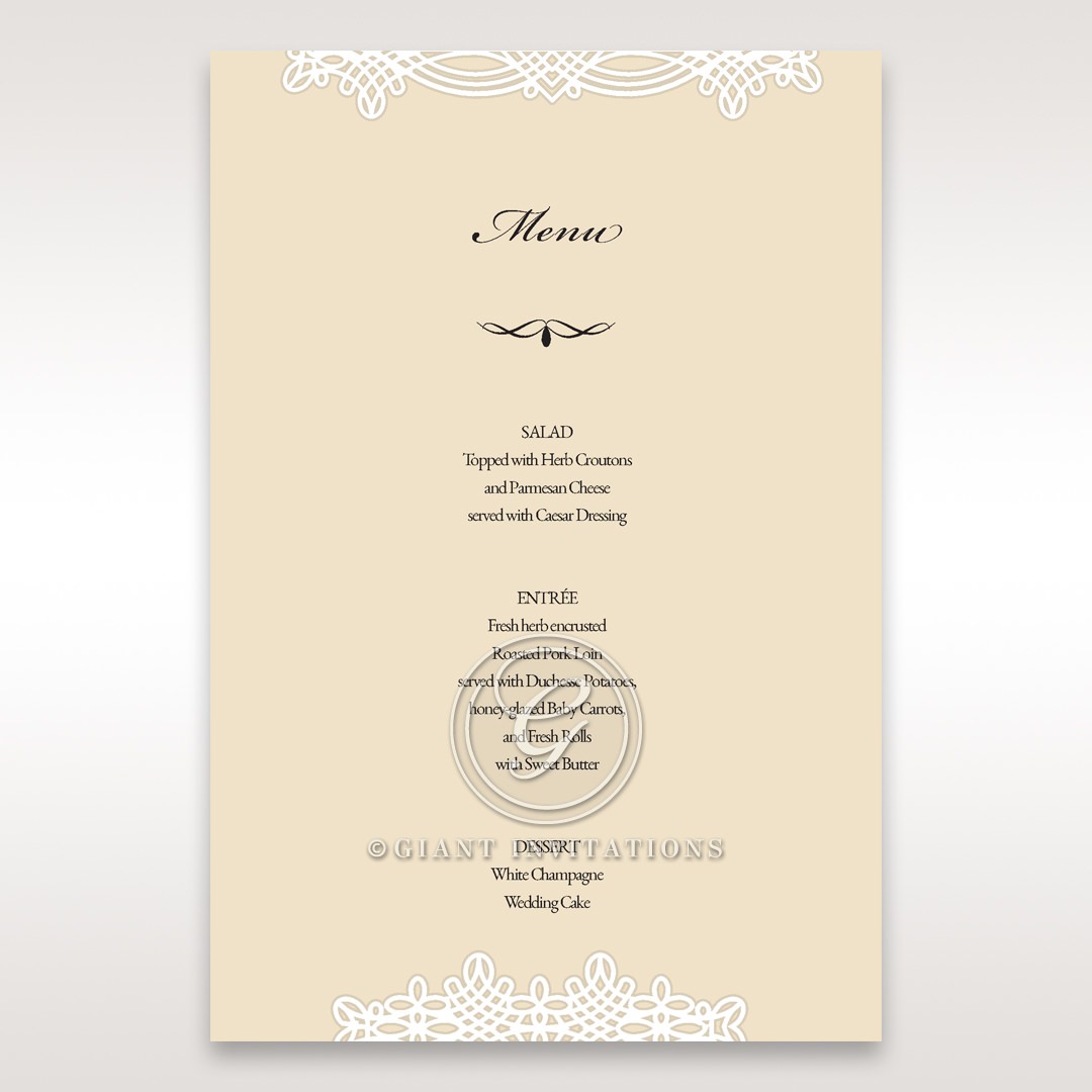 Reception Menu Cards - Wedding Decor Accessories