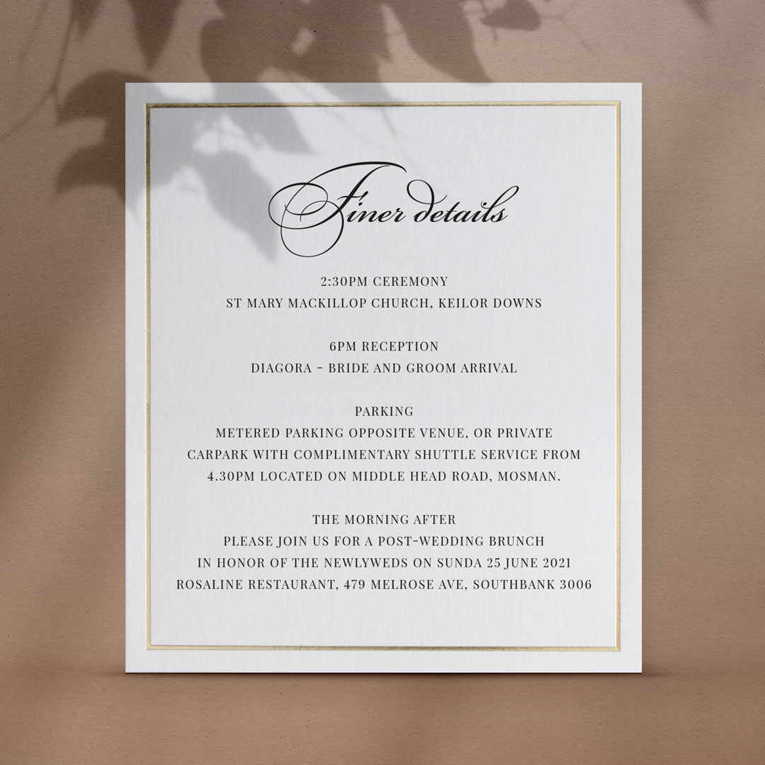 Wedding Reception Cards, Matching Styles