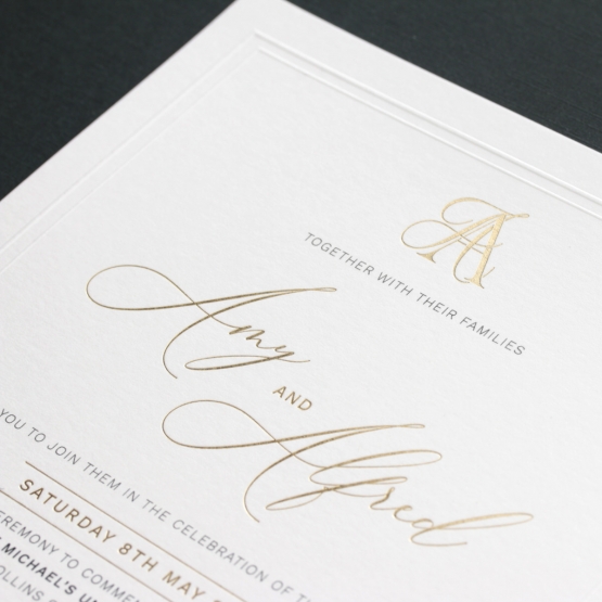 Embossed Square Wedding Invite Custom Printed Wedding Invitations